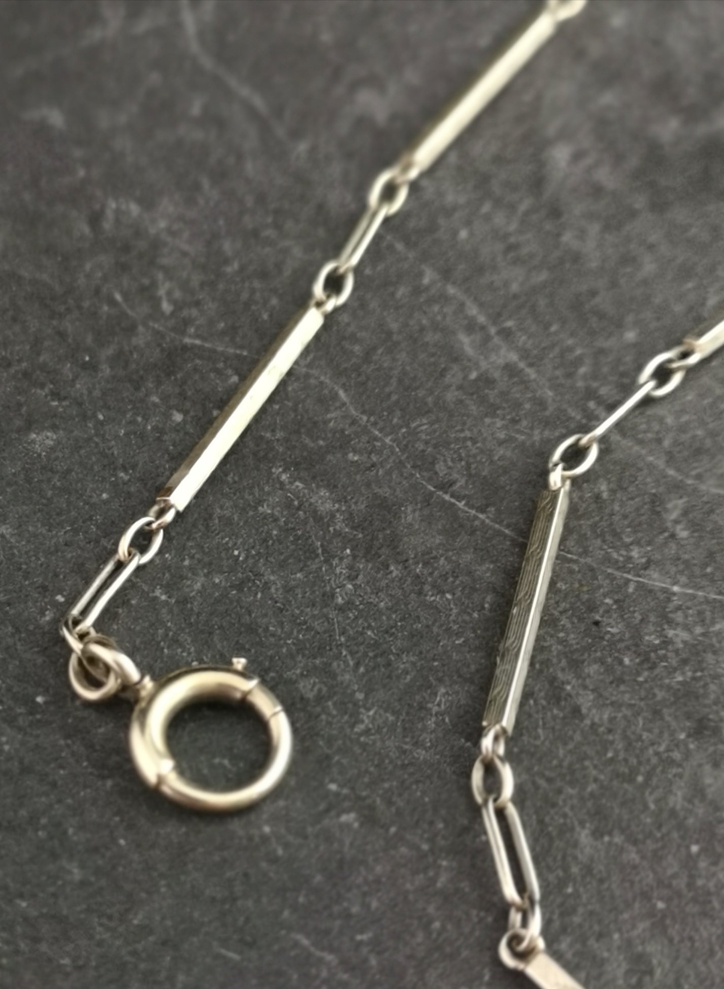 Vintage Art Deco 18ct white gold watch chain – StolenAttic