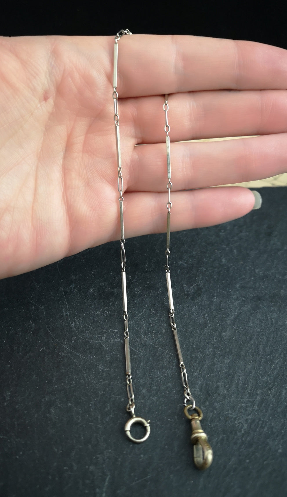 Vintage Art Deco 18ct white gold watch chain – StolenAttic