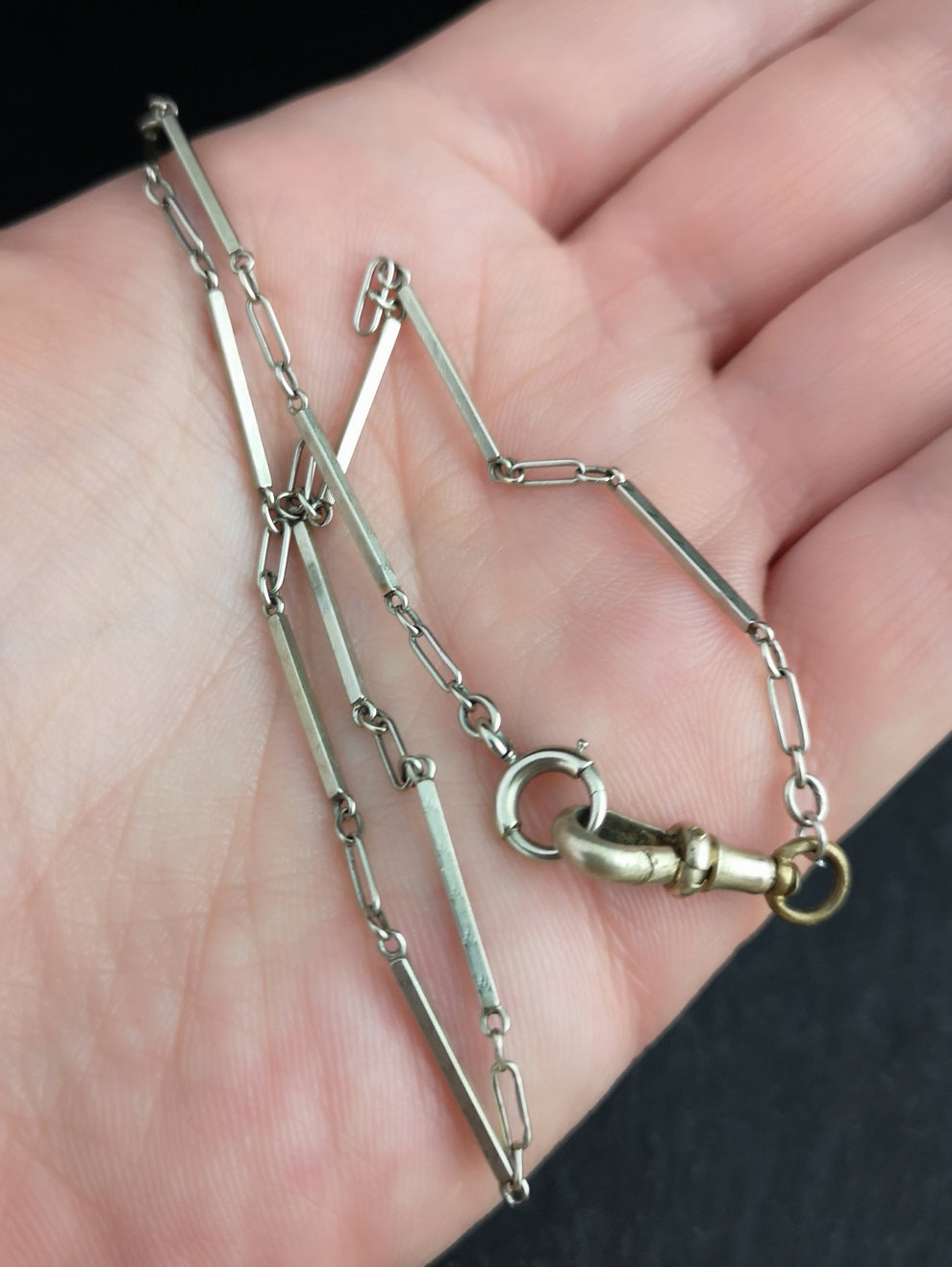 Vintage Art Deco 18ct white gold watch chain – StolenAttic