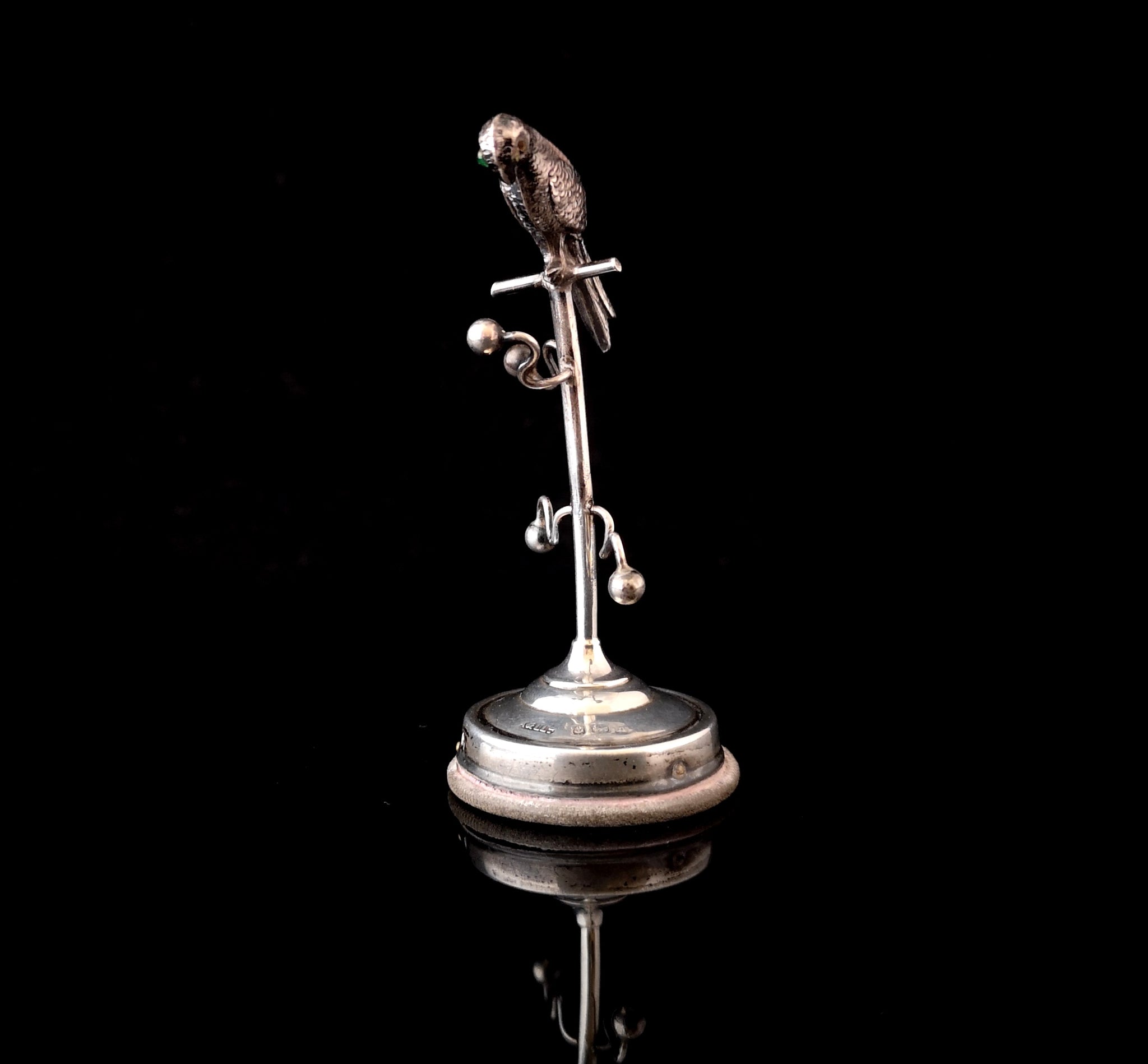Antique silver pincushion, Parrot, Ring tree – StolenAttic