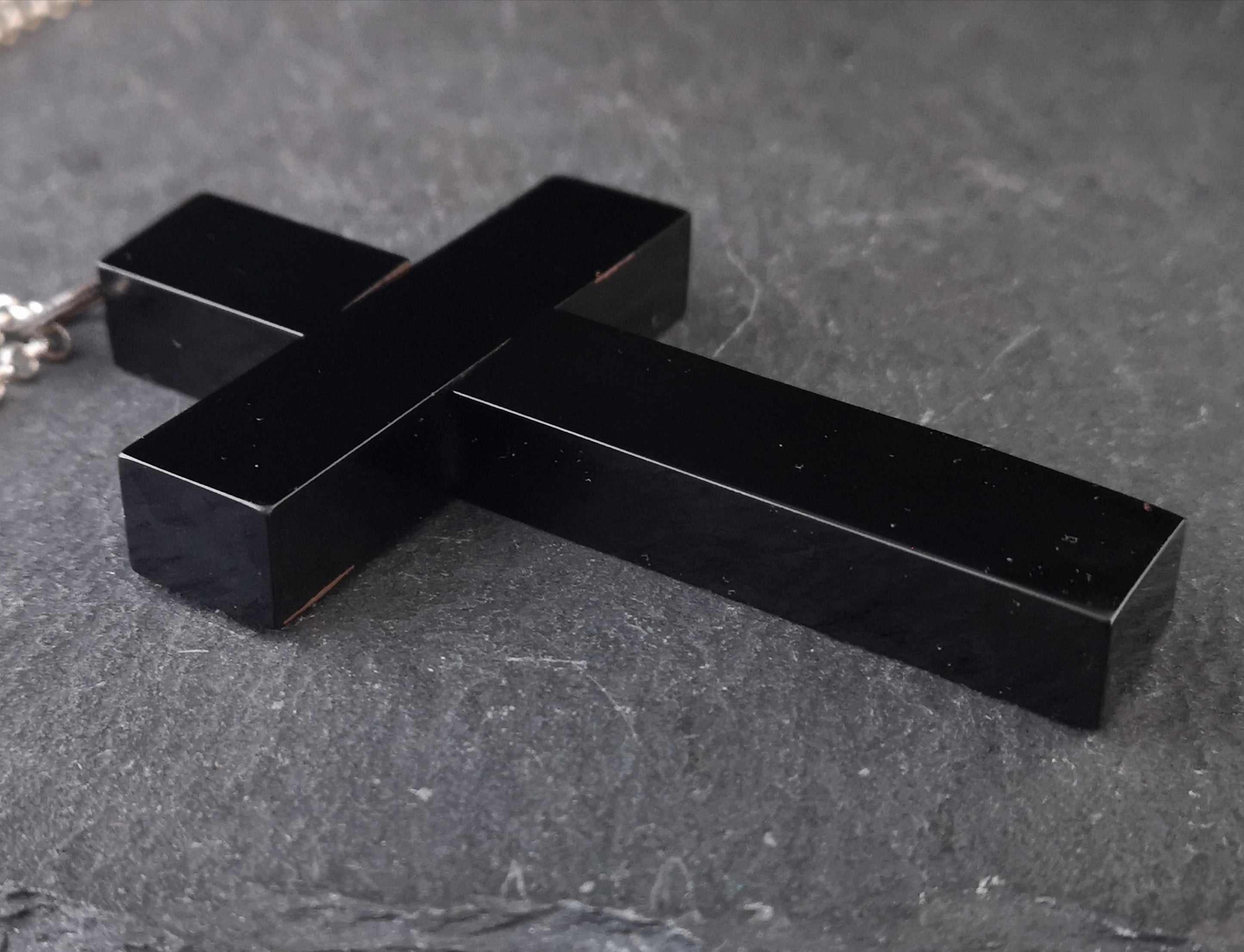 Victorian Whitby Jet cross pendant, necklace – StolenAttic