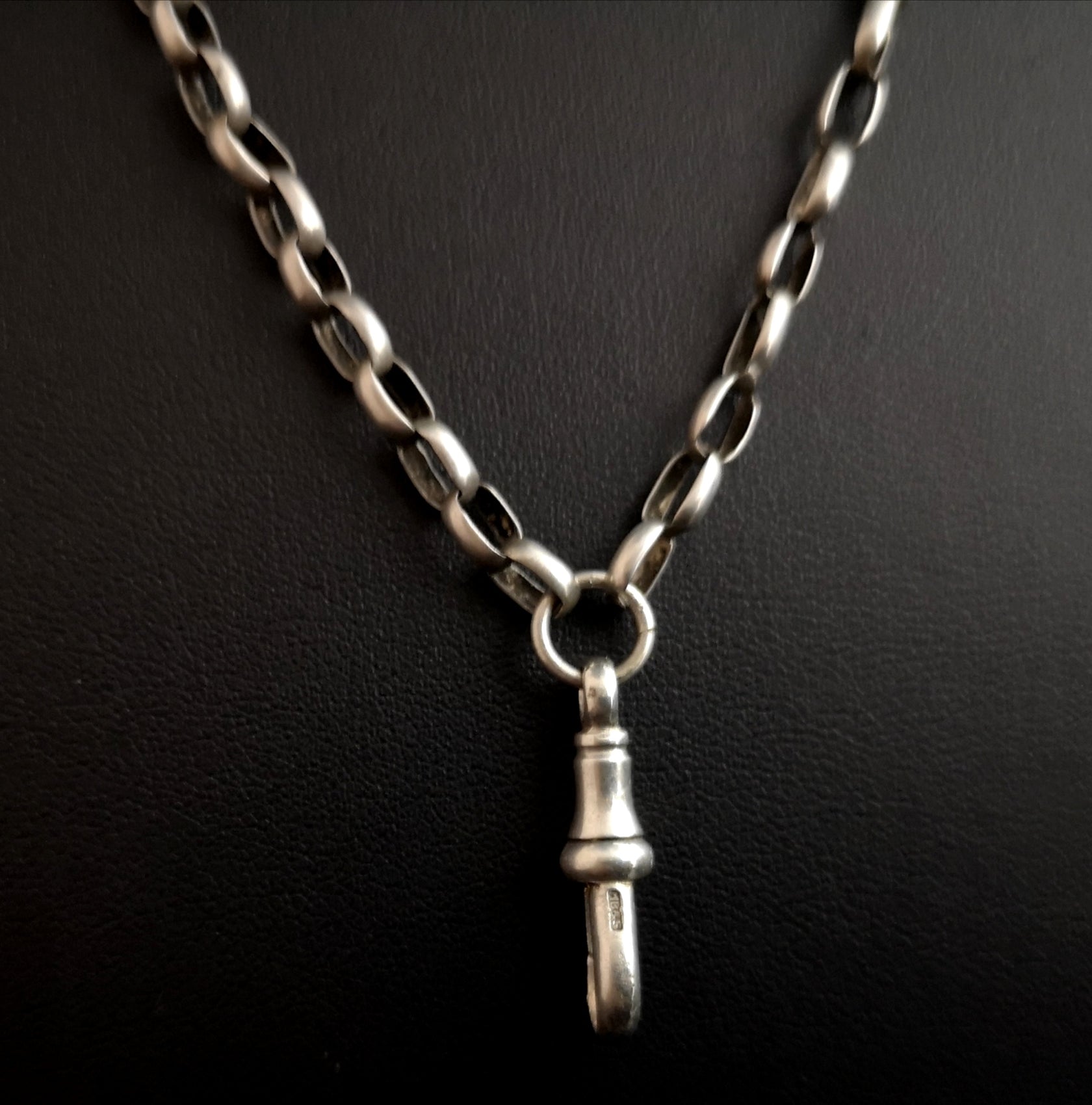 Antique Victorian silver longuard chain, muff chain – StolenAttic
