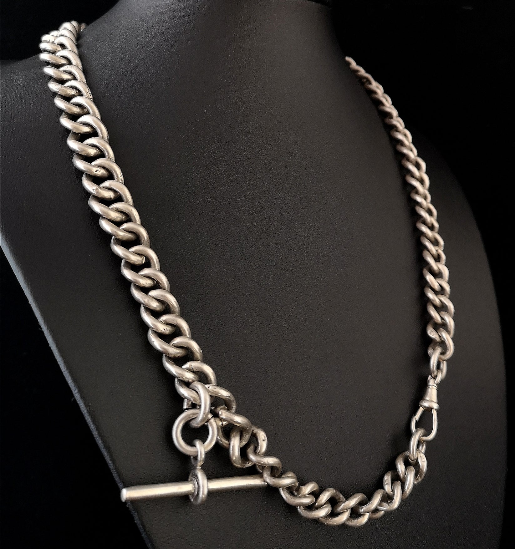 Antique silver albert chain, watch chain, heavy – StolenAttic