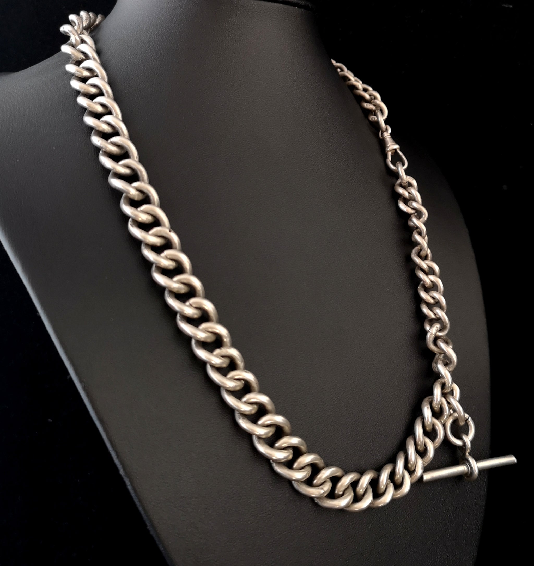 Antique silver albert chain, watch chain, heavy – StolenAttic