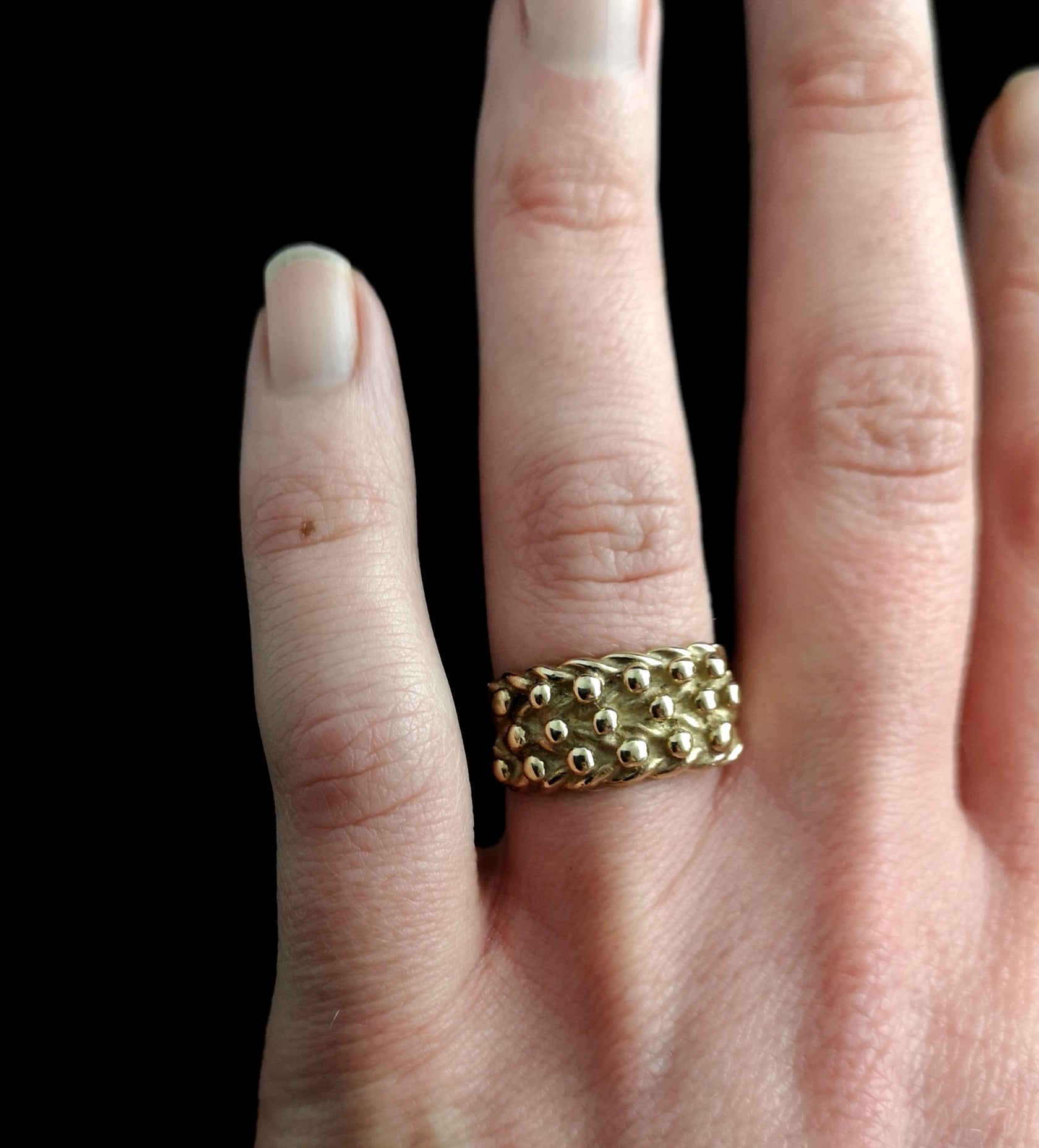 Vintage gents 9ct gold keeper ring, heavy – StolenAttic